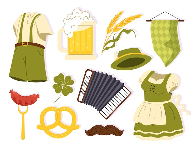 Vibrant Oktoberfest Celebration Icons and Symbols Collection | Jiffy ...