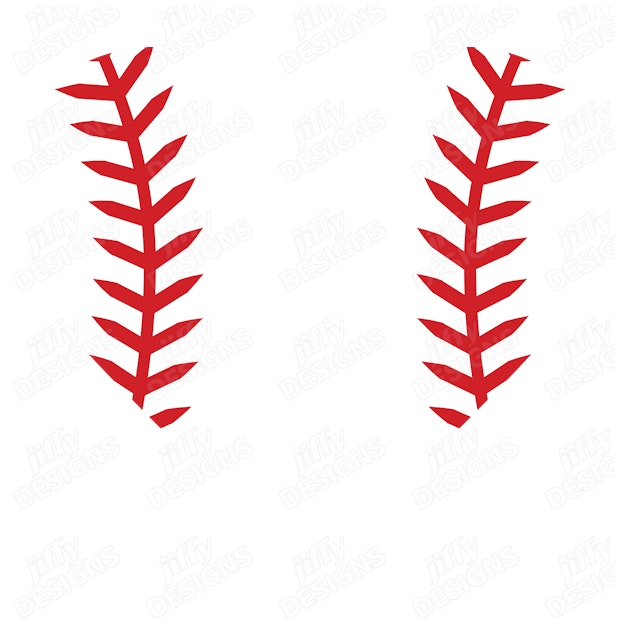 Baseball Stitches Iconic Red Curved Lines on White Background | Jiffy ...
