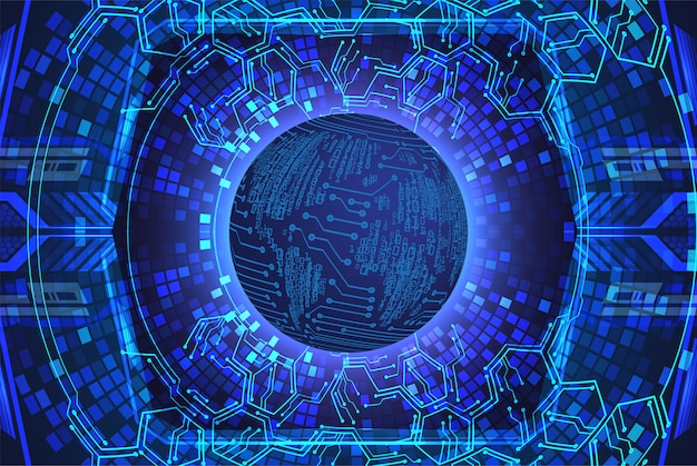 Mesmerizing Cyberpunk Sphere Amidst Glowing Hexagonal Circuits | Jiffy ...