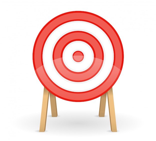 Vibrant Red and White Bullseye Target on Wooden Stand | Jiffy Designs