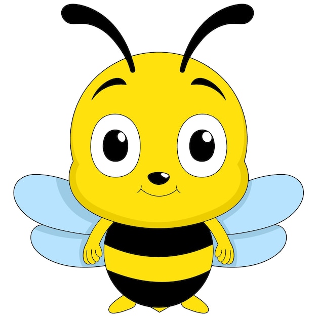 Cheerful Cartoon Bee with Expressive Eyes and Antennae | Jiffy Designs