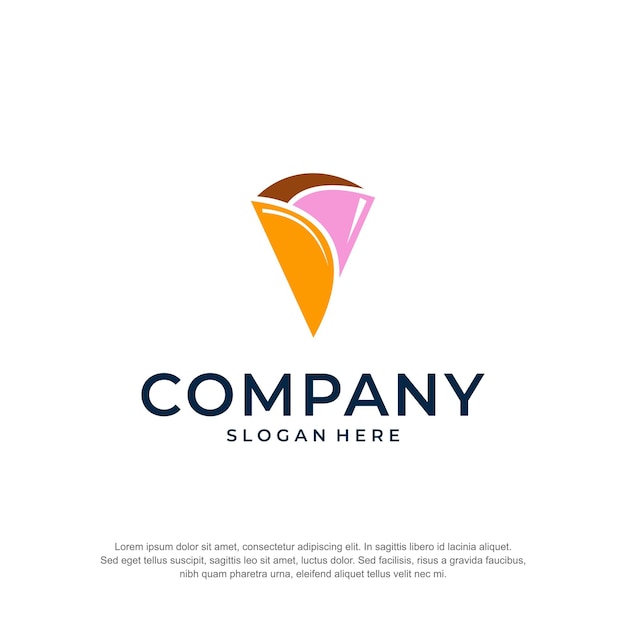 Vibrant Geometric Ice Cream Cone Logo Design | Jiffy Designs