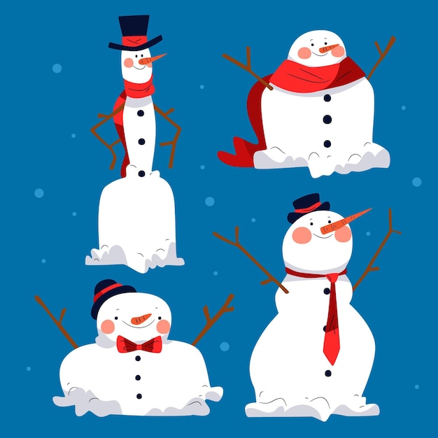 Charming Snowman Collection with Festive Attire and Accessories | Jiffy ...