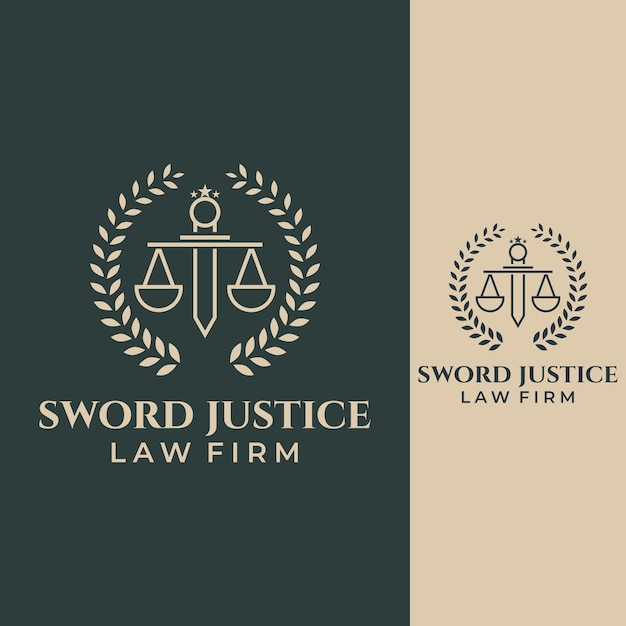Elegant Scales of Justice Emblem for Sword Justice Law Firm | Jiffy Designs