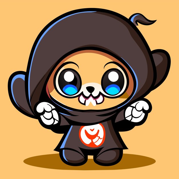 Adorable Hooded Cartoon Character with Cute Expression | Jiffy Designs