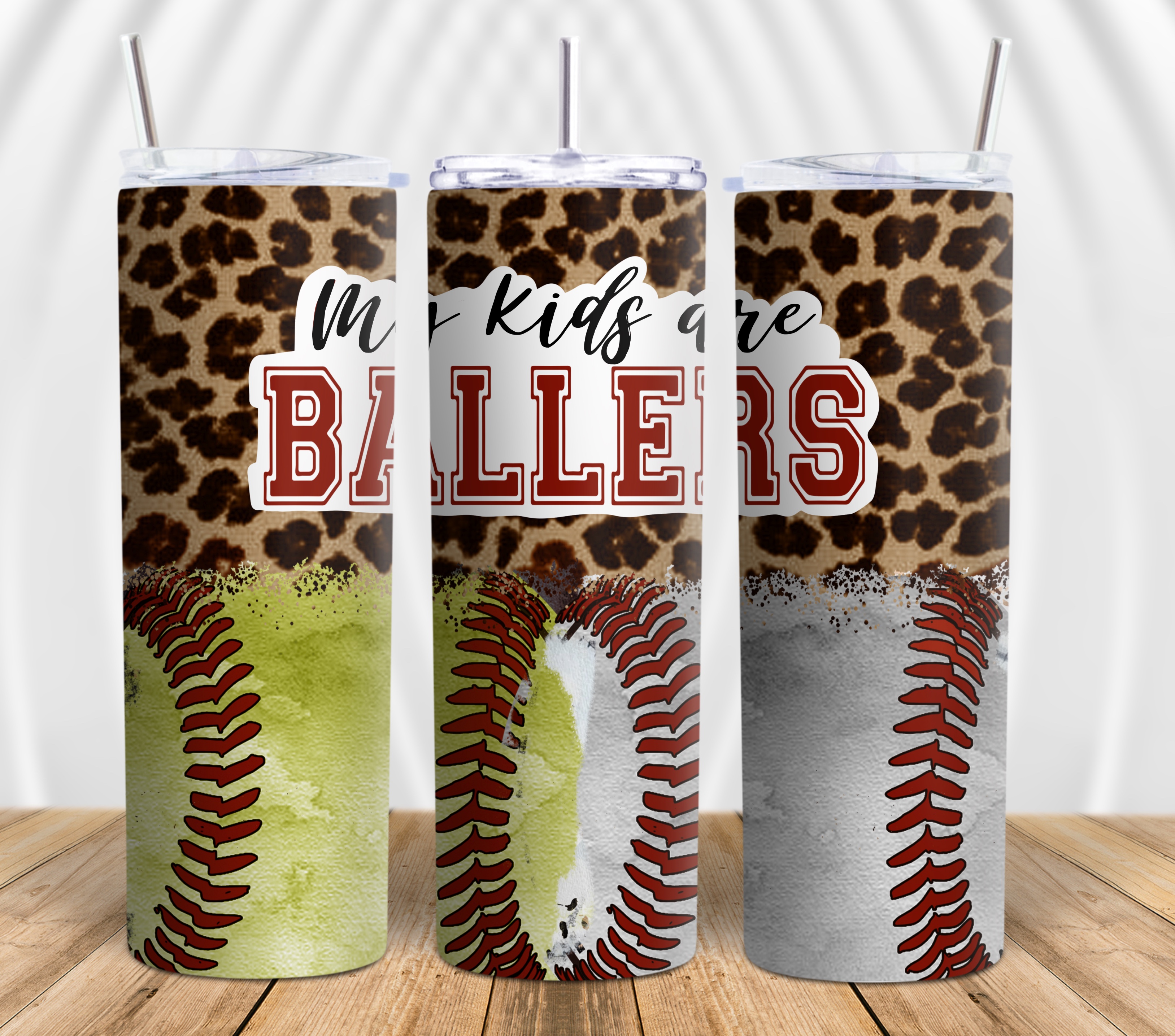 'My Kids Are Ballers' Sporty Baseball-Inspired Design with Leopard ...