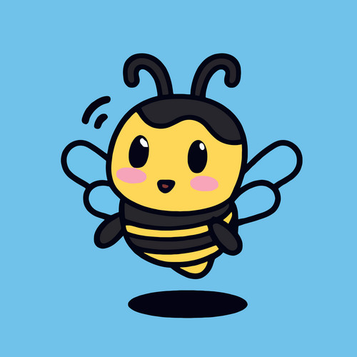 Cute Bee Illustration Bee Kawaii Chibi Vector Drawing Style Bee Cartoon ...