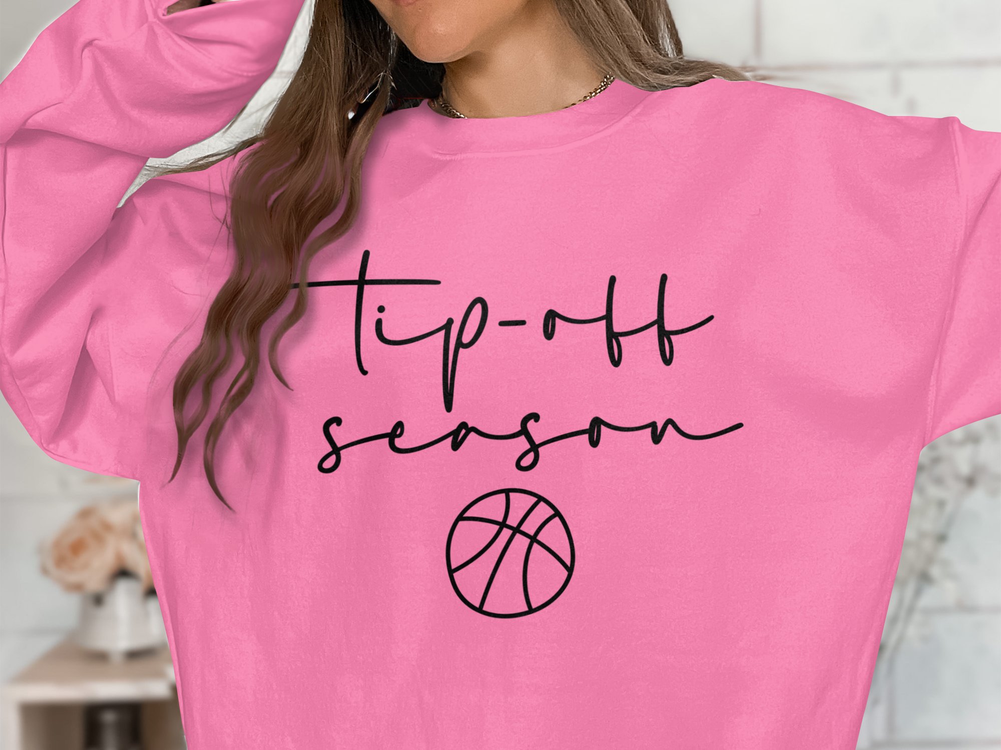 'Tip-off Season' Handwritten Script with Minimalist Basketball Icon ...