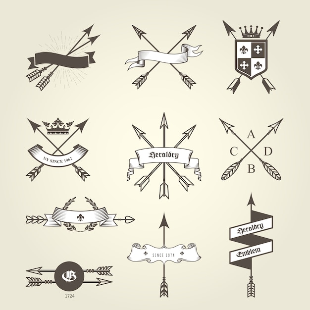 Vintage Rustic Arrows and Emblem Symbols Collection | Jiffy Designs