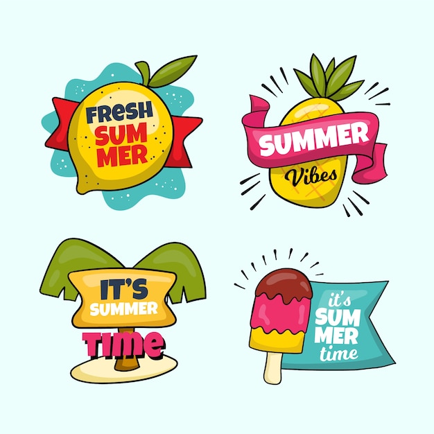 Vibrant Summer-Themed Graphic Collection with Playful Illustrations ...