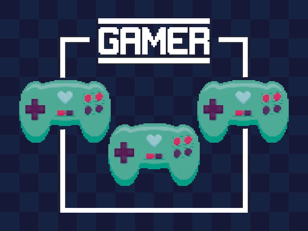 Retro Pixel Gaming Controllers Showcase Gamer Passion | Jiffy Designs