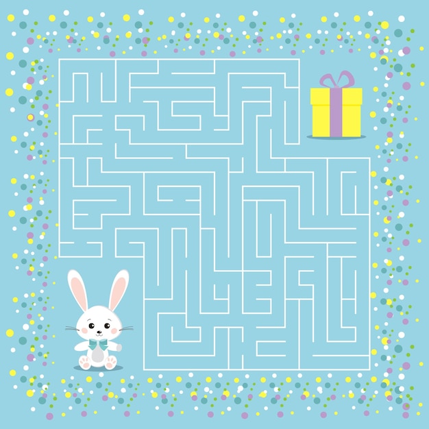 Bunny Maze Adventure on Starry Blue Background | Jiffy Designs