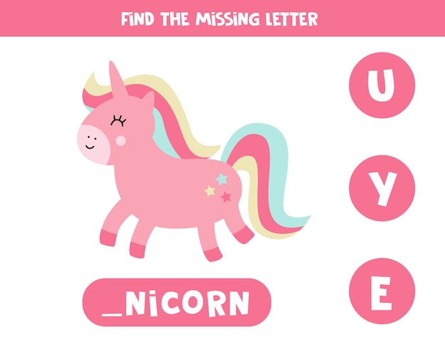 Charming Unicorn: Discover the Missing Letter | Jiffy Designs