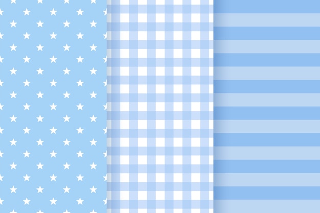Charming Blue Patterns: Stars, Stripes, and Gingham | Jiffy Designs