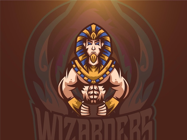 Powerful Pharaoh Mascot Emblem in Vibrant Hues | Jiffy Designs