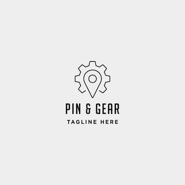 Minimalist Pin and Gear Icon with Tagline | Jiffy Designs