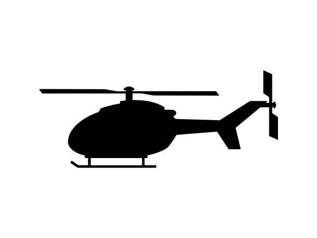 Sleek Silhouette of a Helicopter in Minimalist Design | Jiffy Designs