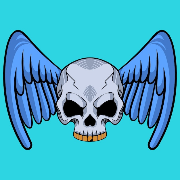 Striking Winged Skull Emblem with Vibrant Colors | Jiffy Designs