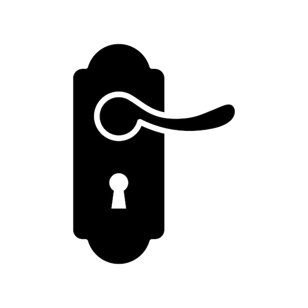 Elegant Black and White Door Handle Silhouette | Jiffy Designs