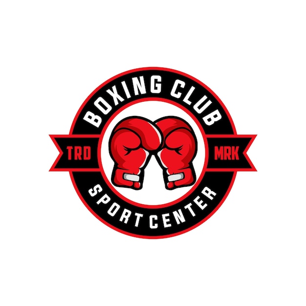 Iconic Boxing Club Sport Center Emblem with Gloves | Jiffy Designs