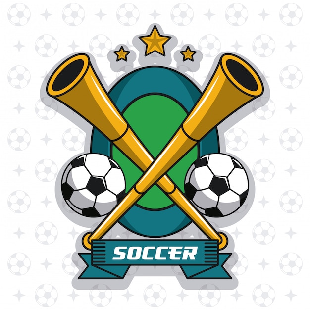 Vibrant Soccer Emblem with Crossed Bats and Balls | Jiffy Designs
