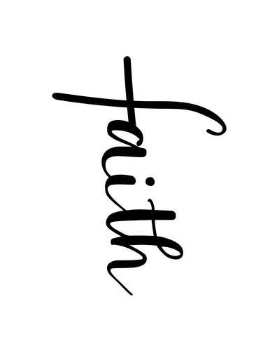Vector Illustration Of A Cross, Hand Written Text, Cross Faith ...