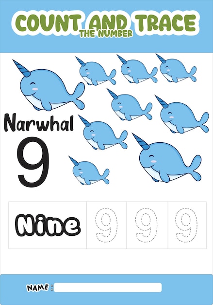 Counting and Tracing Narwhals: A Fun Educational Activity | Jiffy Designs