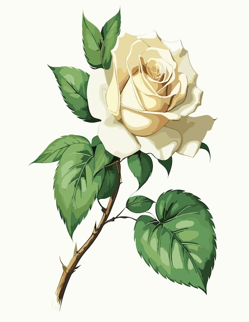 Elegant Ivory Rose with Lush Foliage | Jiffy Designs