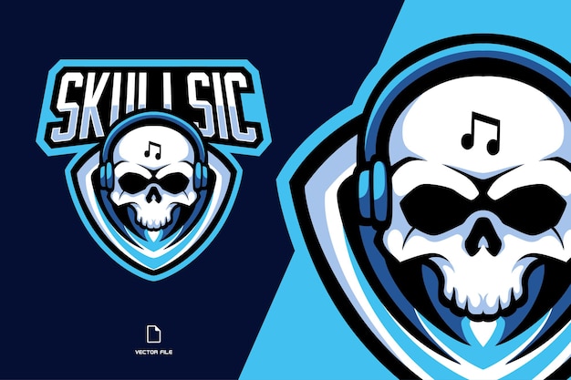 Skull Mascot with Headphones: Iconic Esports Logo Design | Jiffy Designs