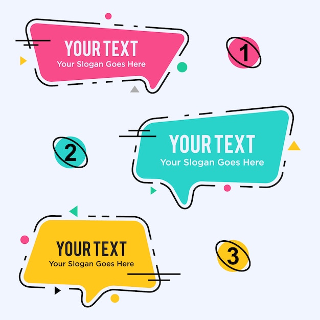Vibrant Abstract Speech Bubbles with Customizable Text | Jiffy Designs