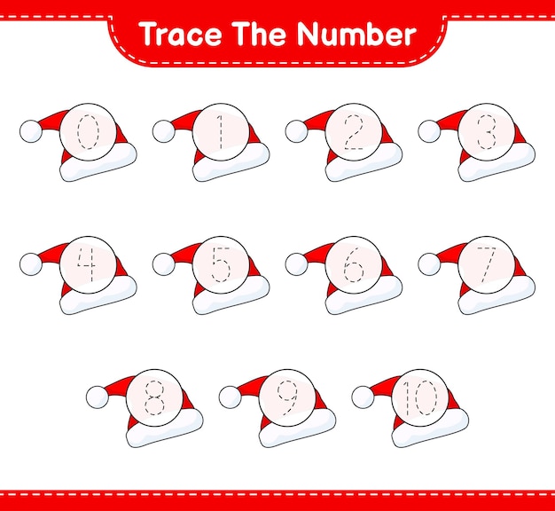 Festive Santa Hat Number Tracing Activity | Jiffy Designs
