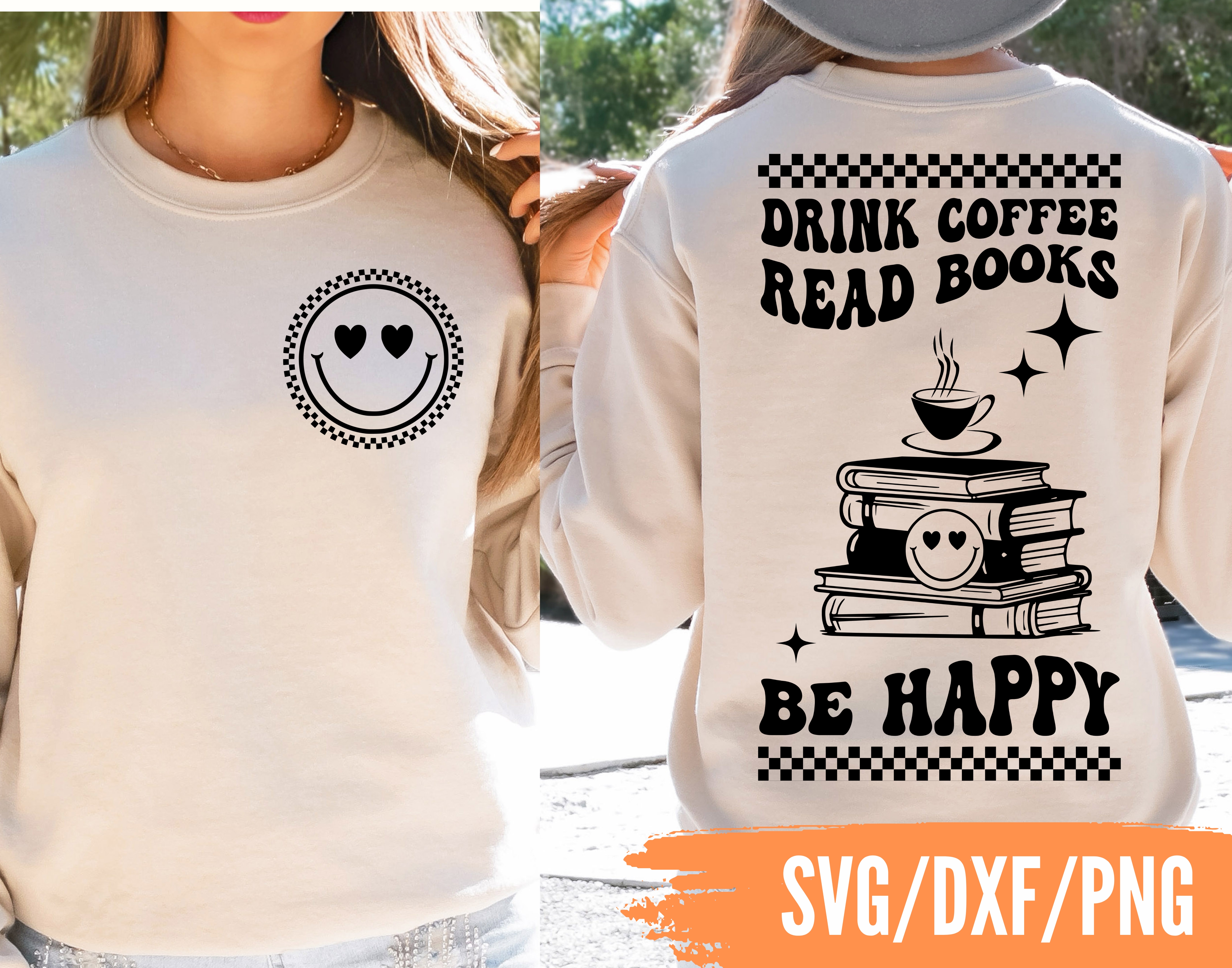 Drink coffee read books be happy shirt design, Bookworm shirt design ...