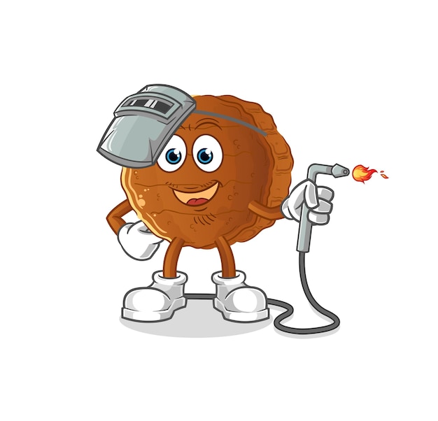 Cheerful Cartoon Orange Holding Welding Torch | Jiffy Designs
