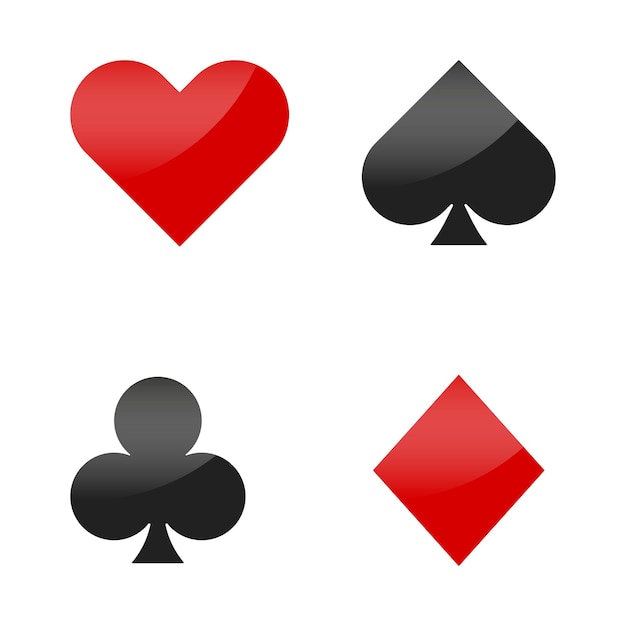 Vibrant Playing Card Suit Icons in Minimalist Design | Jiffy Designs