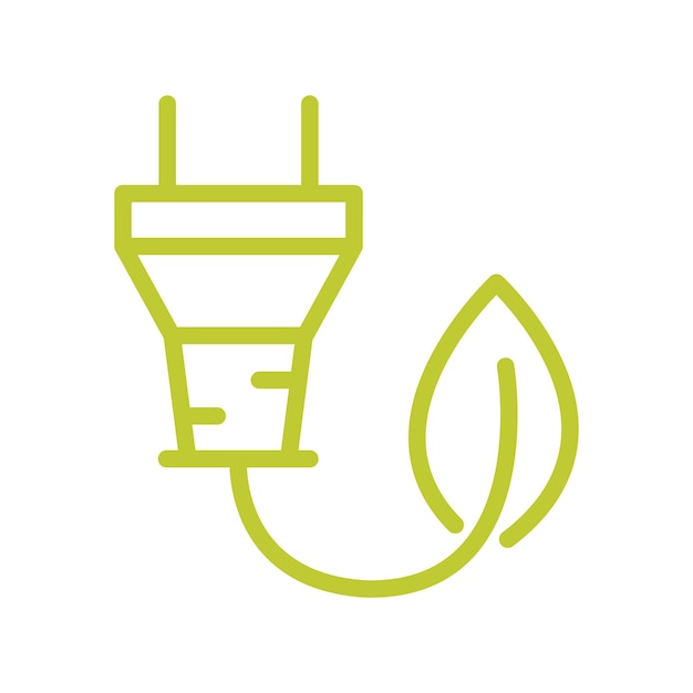 Eco-Friendly Electric Plug Symbol in Vibrant Green Outline | Jiffy Designs