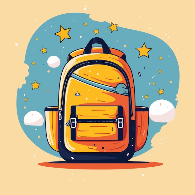 Vibrant Backpack Adorned with Celestial Stars and Clouds | Jiffy Designs