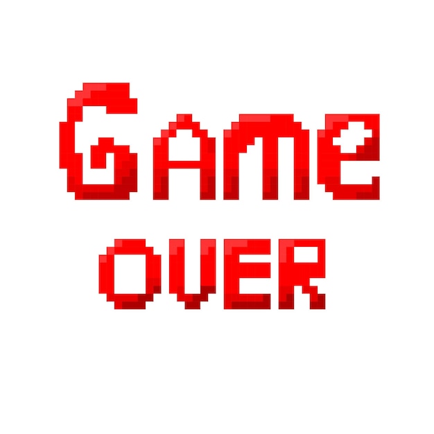 Retro Pixel Art Game Over Text | Jiffy Designs