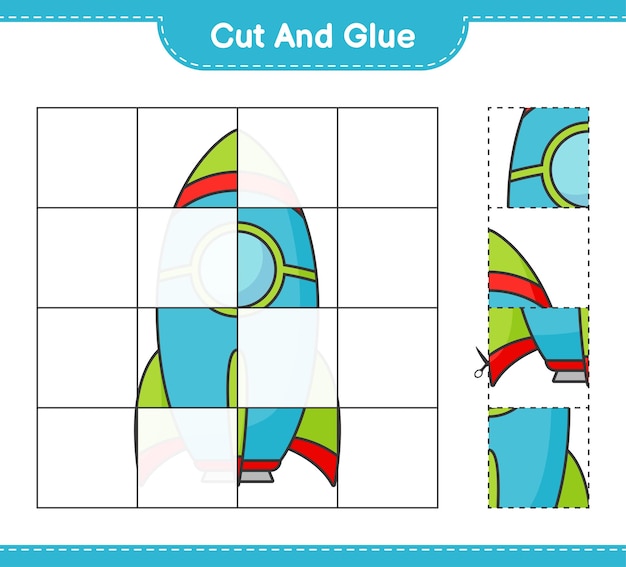 Vibrant Geometric Shapes Rocket Cut-and-Glue Craft | Jiffy Designs