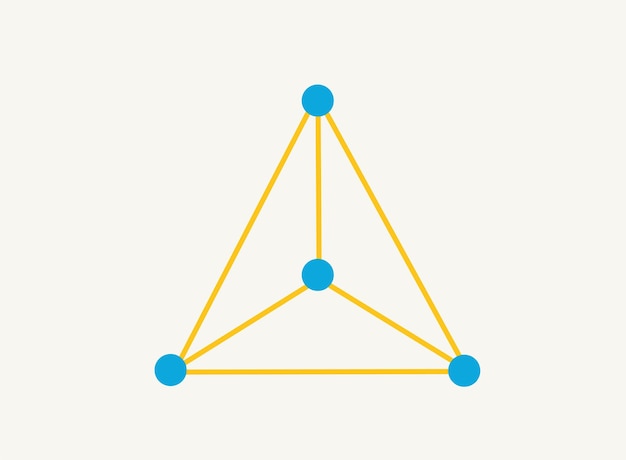 Vibrant Geometric Triangle with Interconnected Spheres | Jiffy Designs