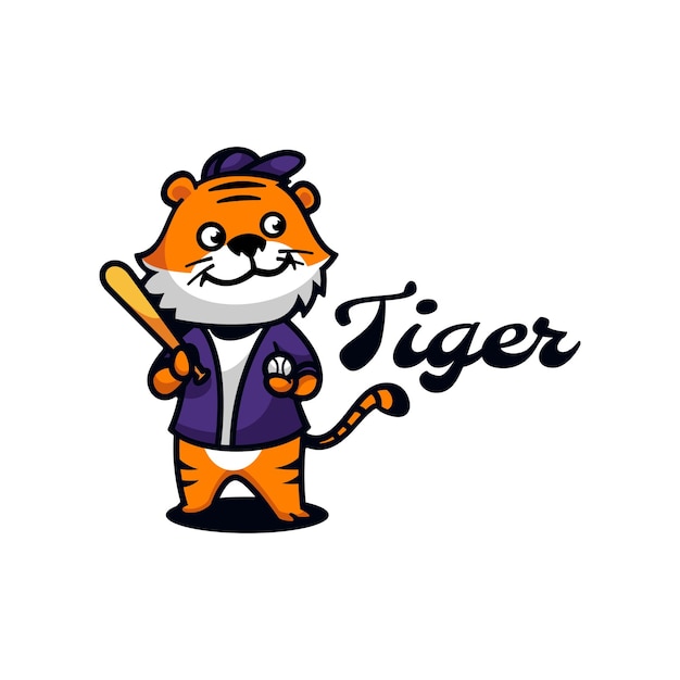 Adorable Cartoon Tiger Mascot in Sports Uniform | Jiffy Designs