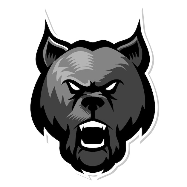 Fierce Growling Wolf Head Graphic in Grayscale Tones | Jiffy Designs