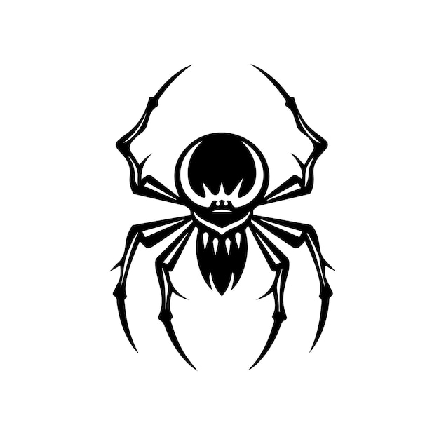 Menacing Black Spider with Fierce Fangs and Spindly Legs | Jiffy Designs