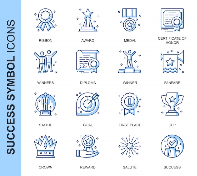 Diverse Collection of Inspiring Award and Achievement Icons | Jiffy Designs