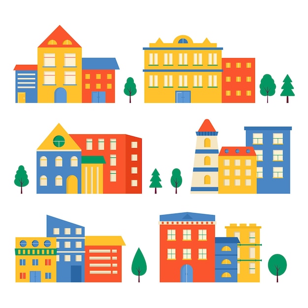 Vibrant Cityscape: Colorful Buildings, Lively Neighborhoods | Jiffy Designs