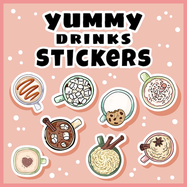 Delightful Collection of Yummy Drink Themed Stickers | Jiffy Designs