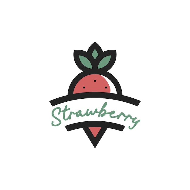 Vibrant Strawberry Badge with Leafy Flourish | Jiffy Designs