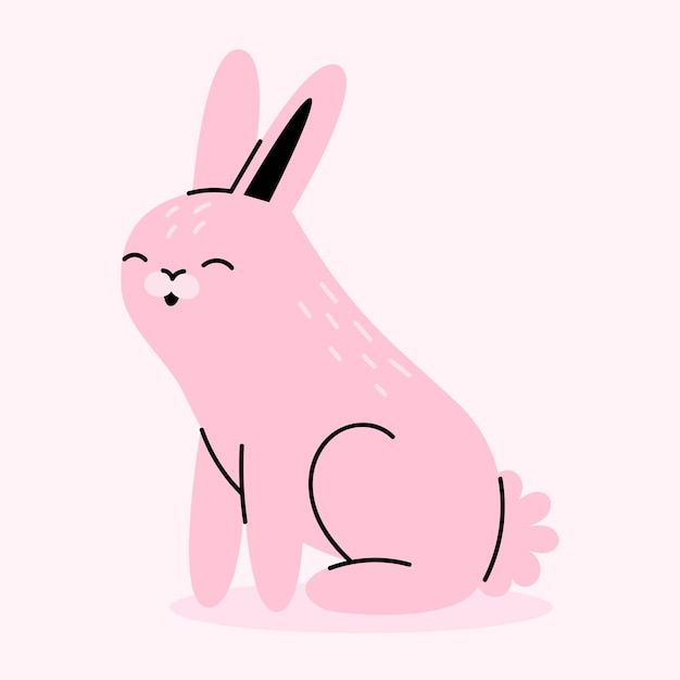 Adorable Pastel Pink Bunny Illustration | Jiffy Designs