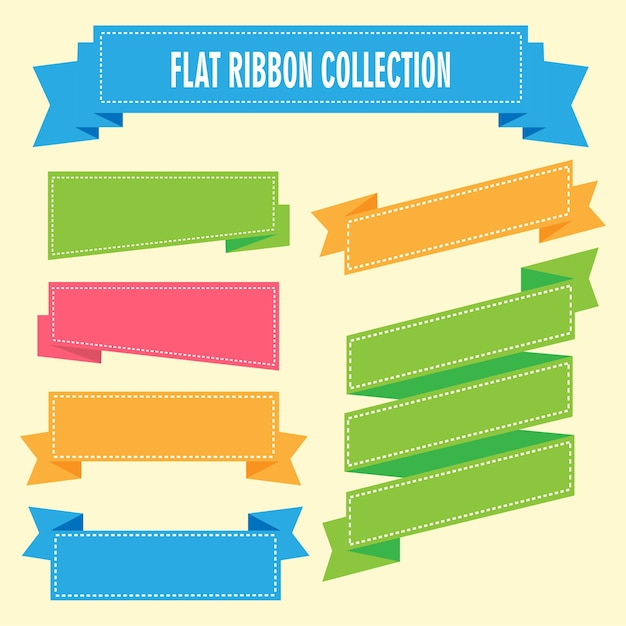 Vibrant Flat Ribbon Banner Graphics Collection | Jiffy Designs