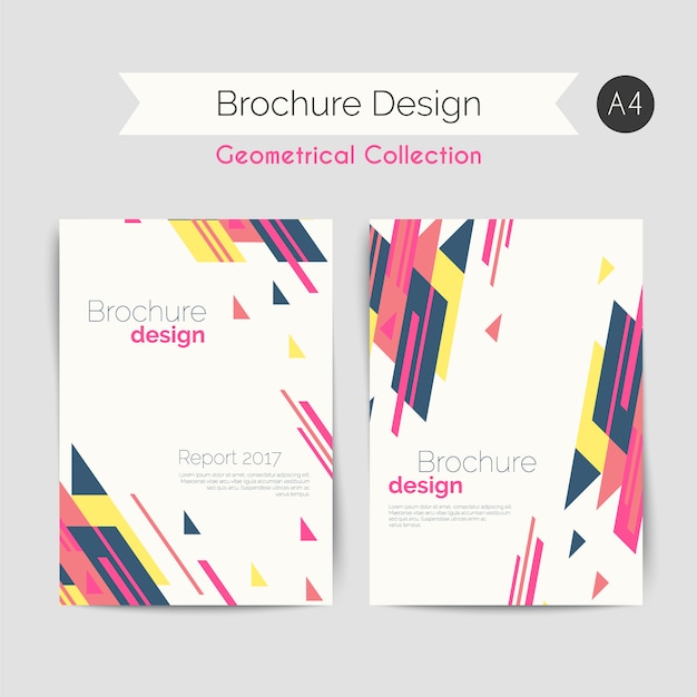 Vibrant Geometric Brochure Design Collection with Triangular Patterns ...