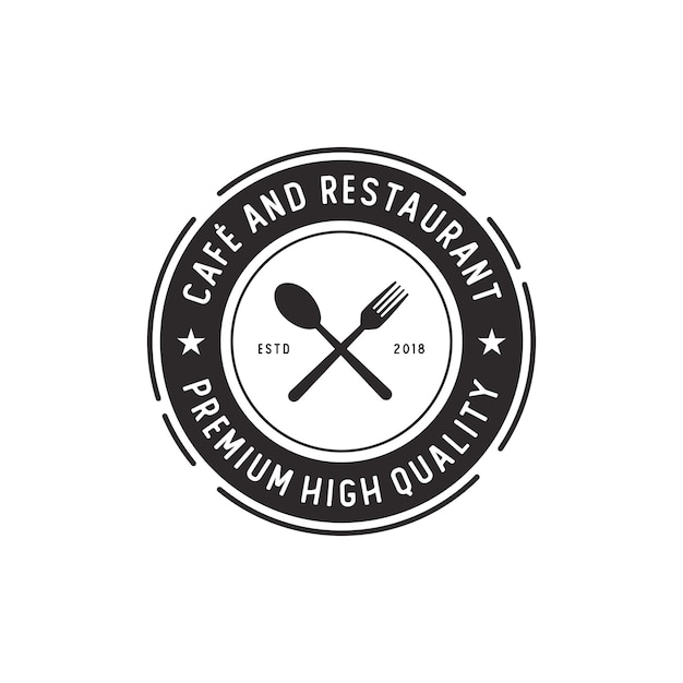 Timeless Cafe and Restaurant Emblem with Crossed Utensils | Jiffy Designs